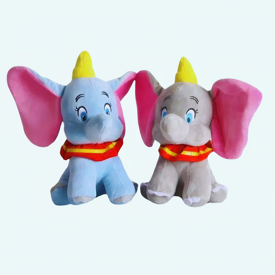 2 Dumbo the elephant plush toys, blue and gray • My Plush
