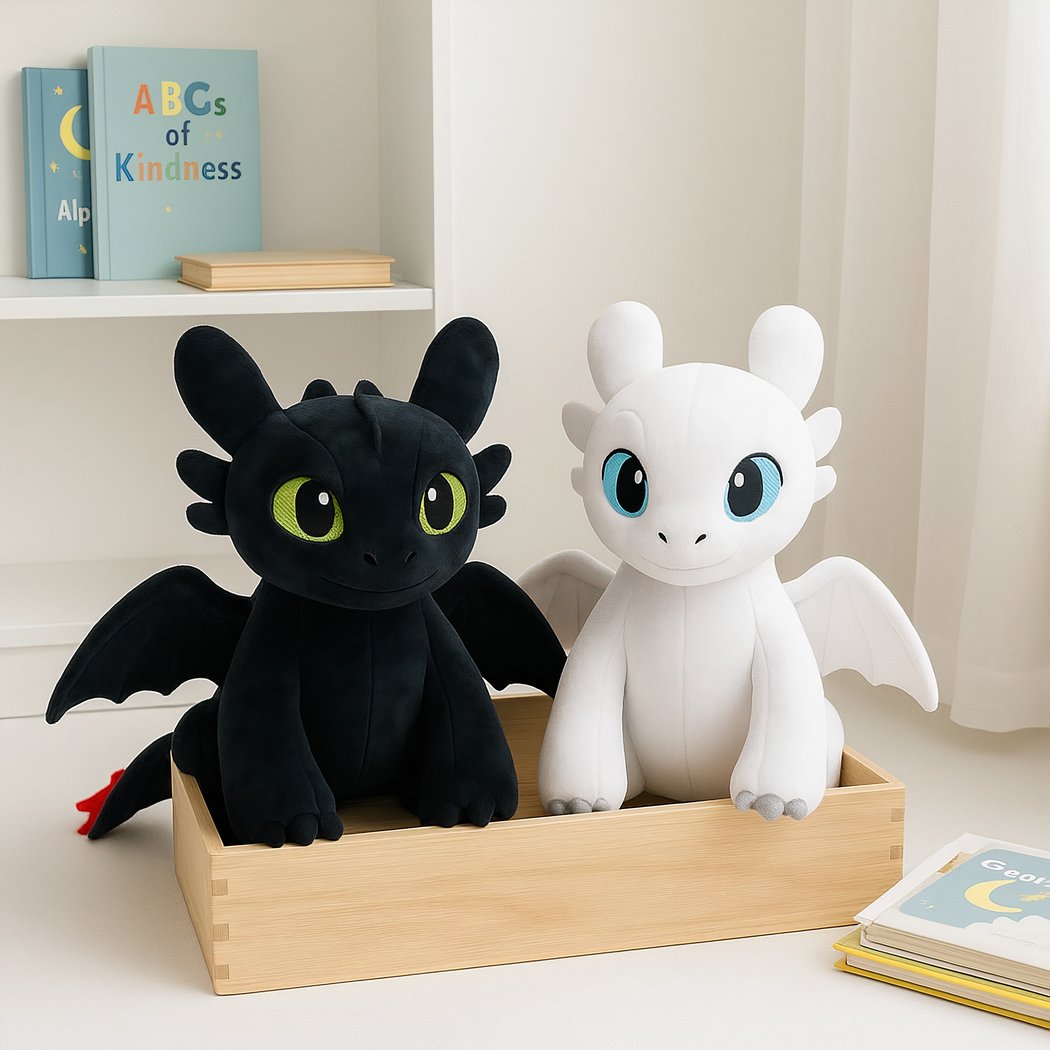 Black Toothless Dragon Plush Pack + Lightning Fury • My Plush