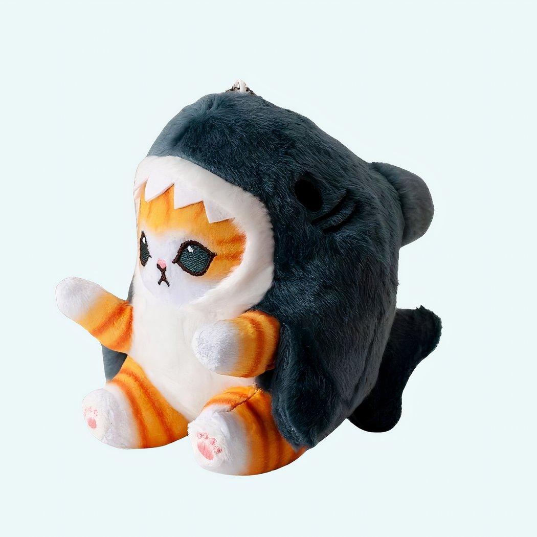 Cuddly little cat doll disguised as a shark • My Plush