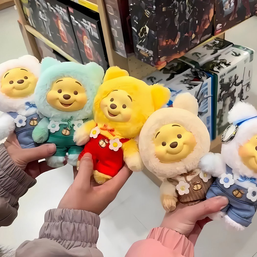 Winnie-the-Pooh Labubu-style plush in mystery box • My Plush