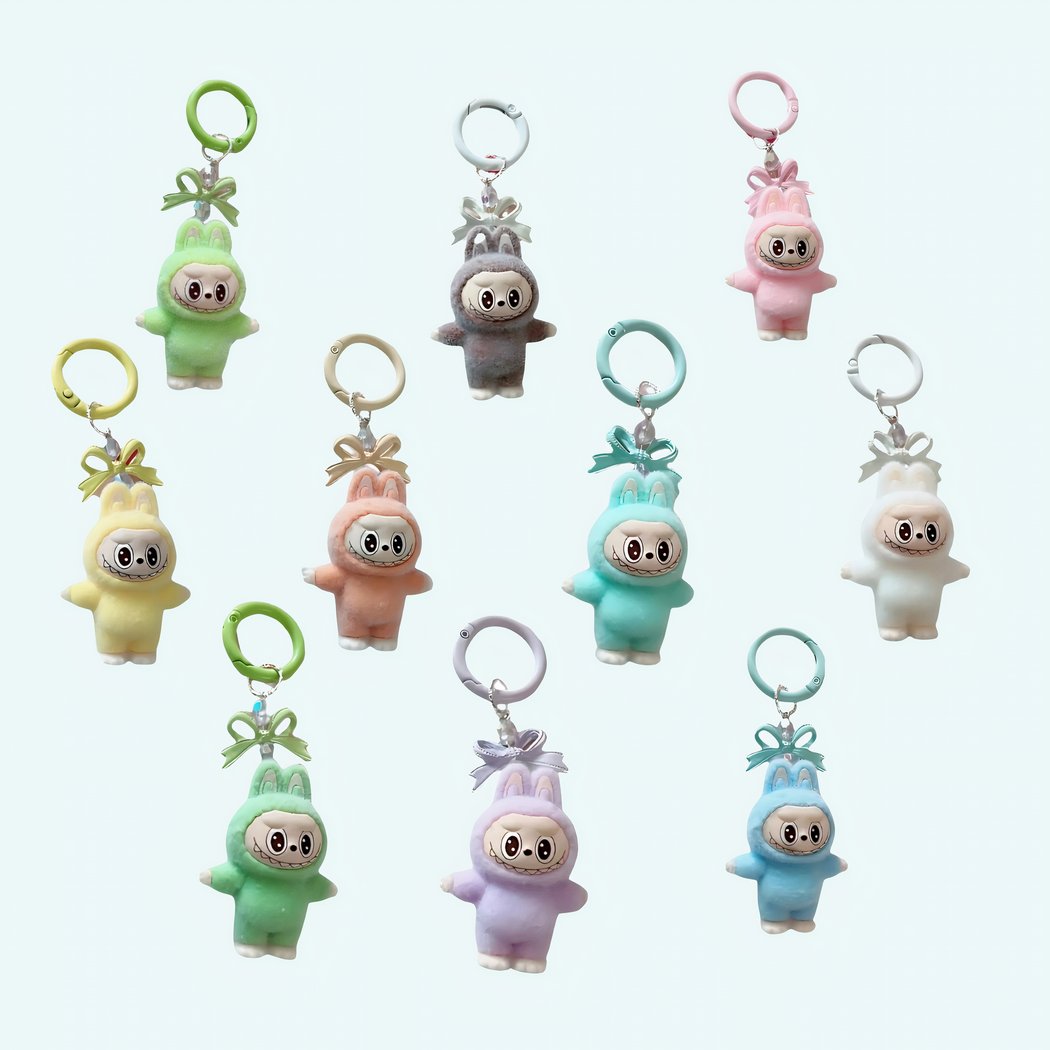 Labubu style plush mini key ring • My Plush