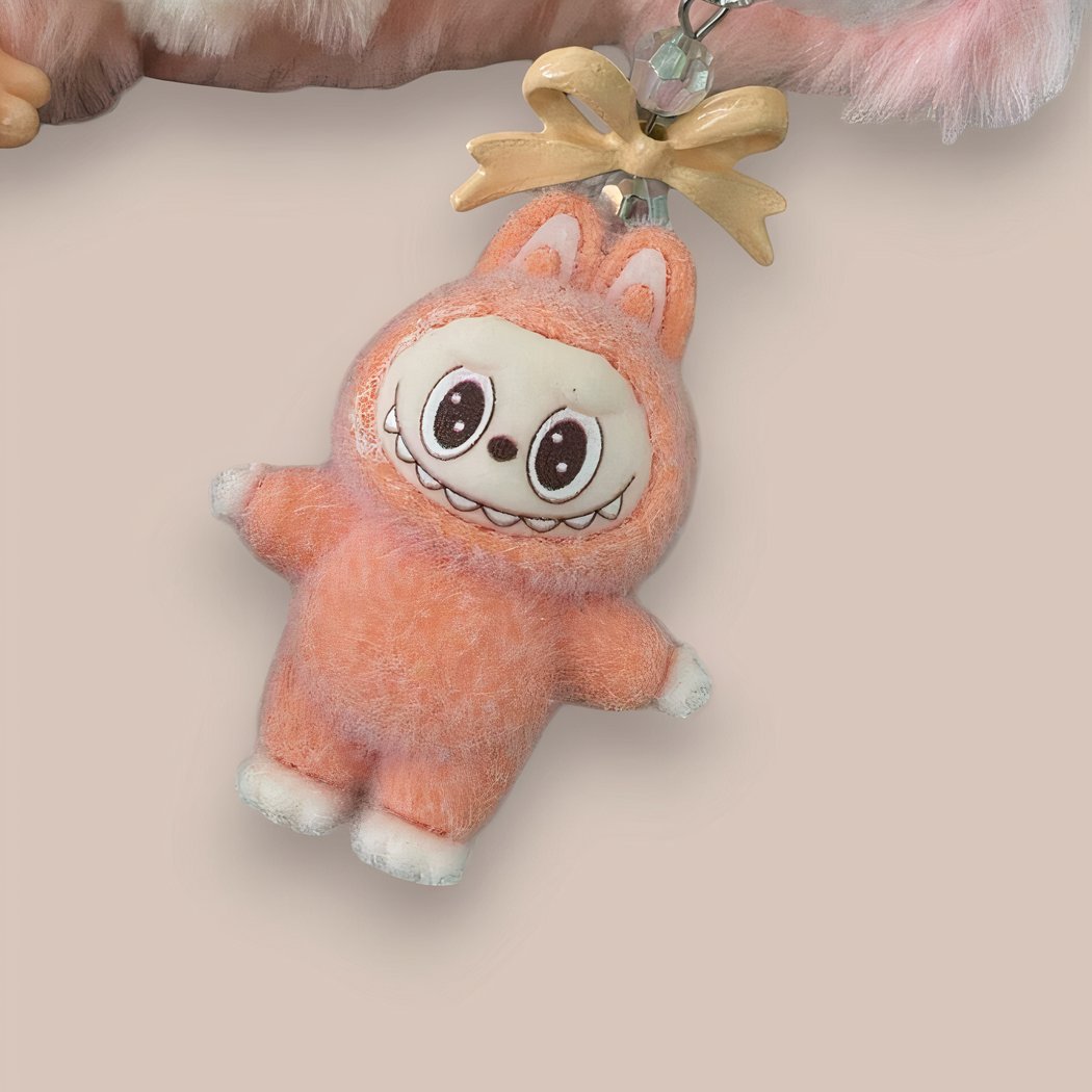 Labubu style plush mini key ring • My Plush
